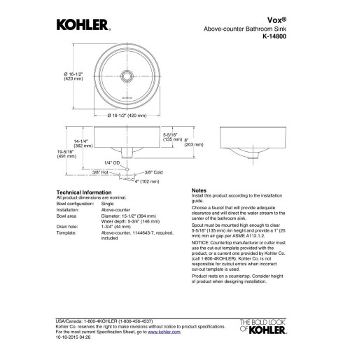 KOHLER K-14800X-0