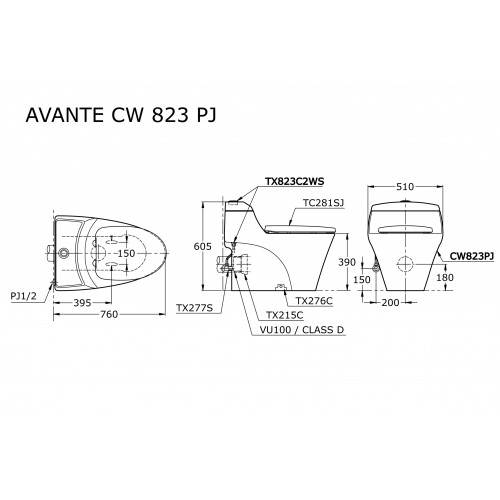 TOTO CW823NJ/CW823PJ
